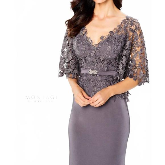 Montage by Mon Cheri | Dresses | Montage By Mon Cheri Gray Lace Wedding ...